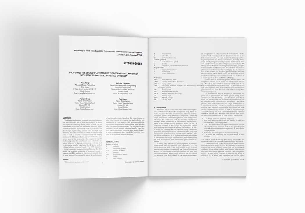 Multi-Objective Design of a Transonic Turbocharger Compressor with ...